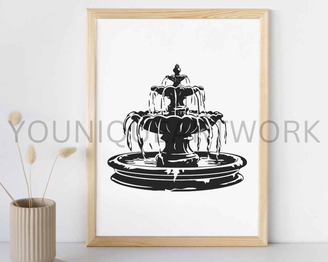 Magic Fountain SVG Bundle, PNG, Floral Fountain Clipart, Hand Drawn ...