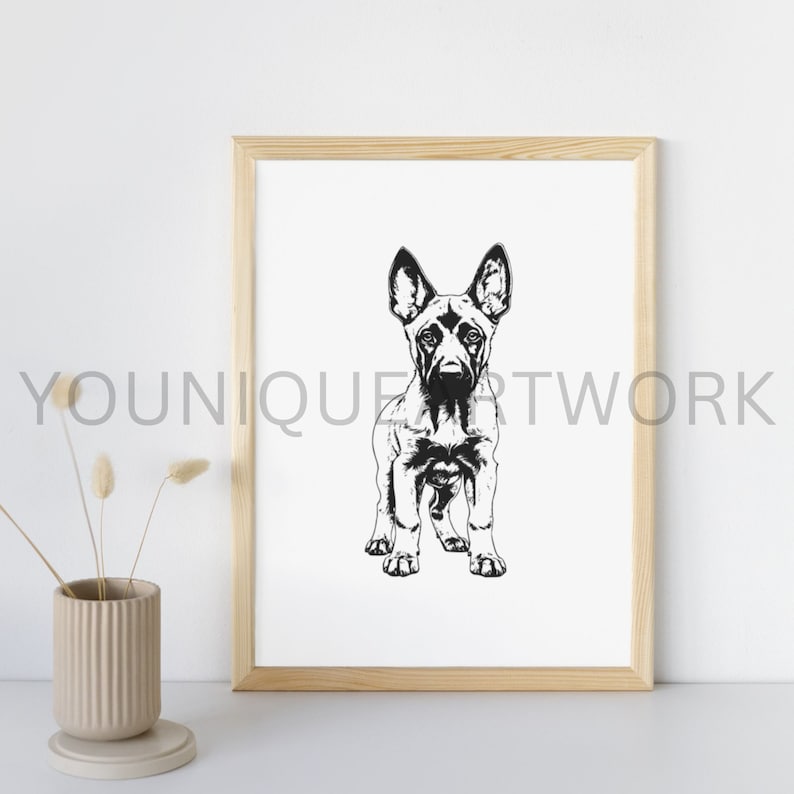 Belgian Malinois SVG Bundle, PNG, Malinois Clipart, Hand Drawn Dog ...