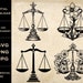 Scale of Justice SVG Bundle, PNG, Lawyer Clipart, Hand Drawn Weight ...