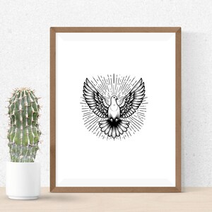 Holy Spirit SVG Bundle, Peace Dove Clipart, Hand Drawn Religious ...