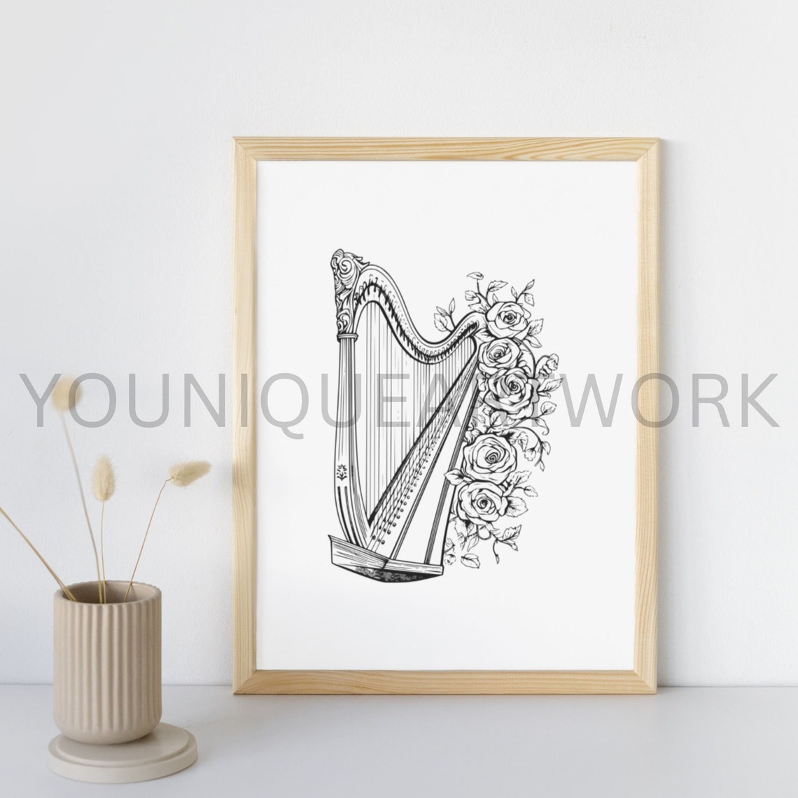 Harp SVG Bundle PNG Harp Clipart Hand Drawn Harp Vector - Etsy