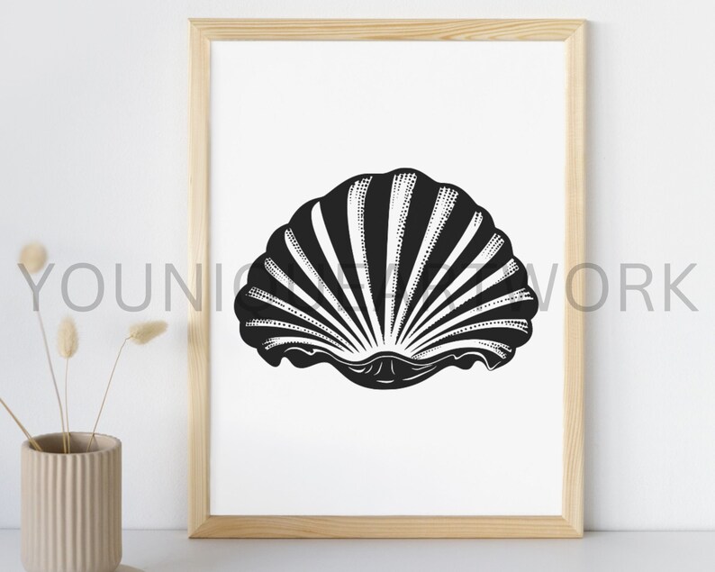 Clam SVG Bundle PNG Seashell Clipart Hand Drawn Sea Shell - Etsy