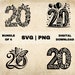 Number 20 SVG Bundle, 20th Birthday Clipart, Hand Drawn Twenty Themed ...