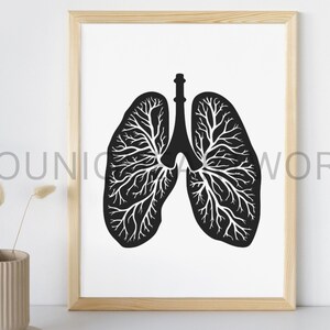 Lungs SVG Bundle, PNG, Floral Lungs Clipart, Hand Drawn Lungs With ...