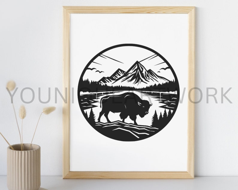 Buffalo SVG Bundle PNG Buffalo Clipart Hand Drawn Buffalo - Etsy