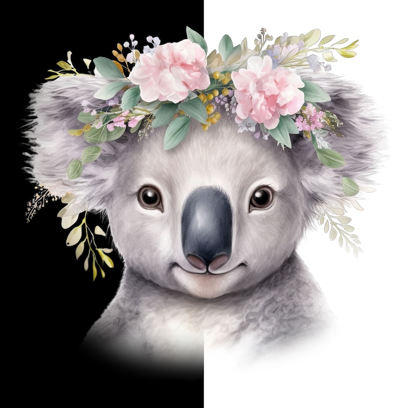 Koala Clipart, Cute Koala PNG Files for Sublimation, Koala Bear Clip ...