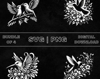 Hummingbird Floral Border Clip Art, Printable Bird and Flower ...