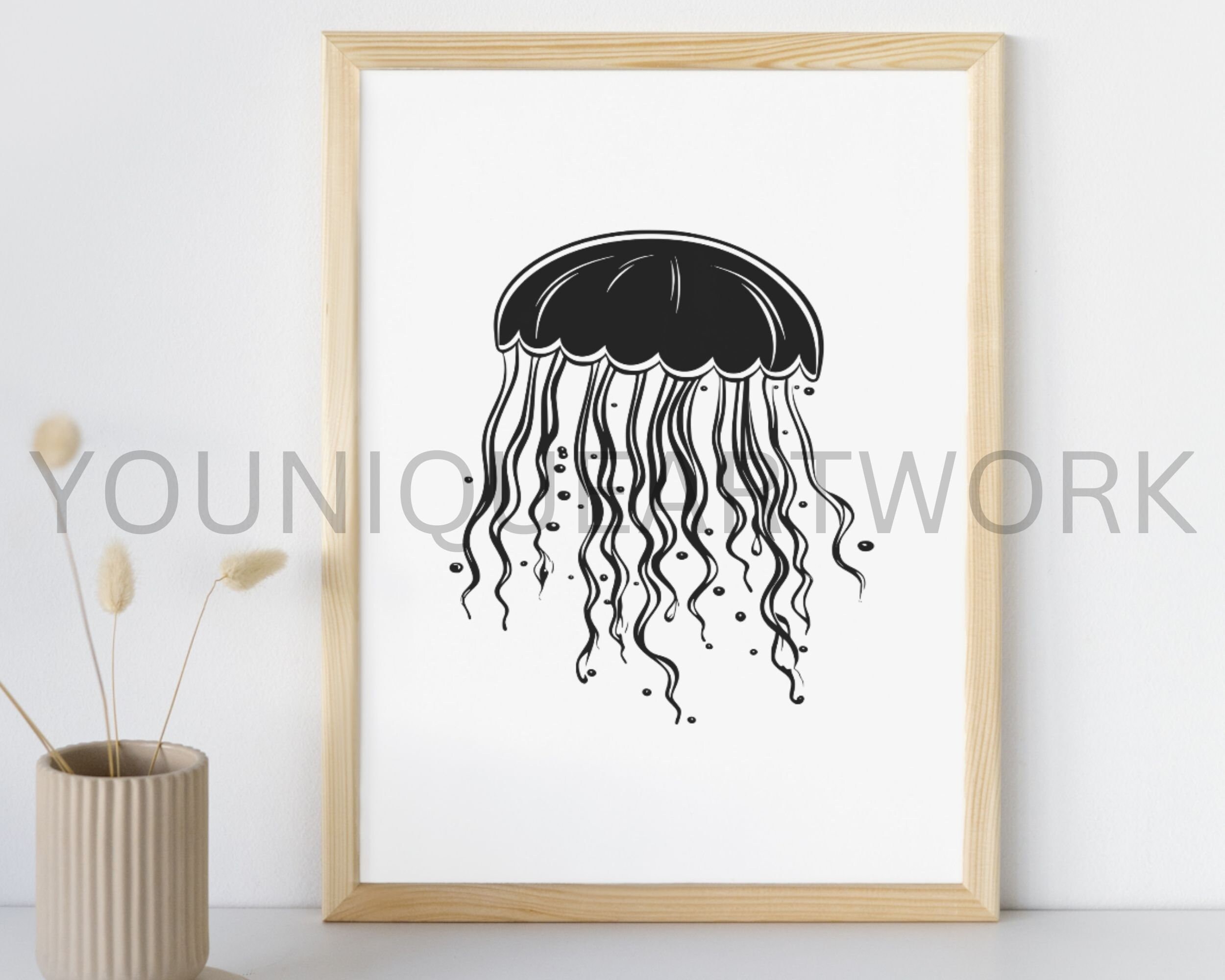 Jellyfish SVG Bundle PNG Floral Jelly Fish Clipart Hand - Etsy