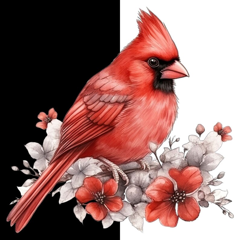 Red Cardinal Clipart Red Cardinal PNG Files for Sublimation - Etsy