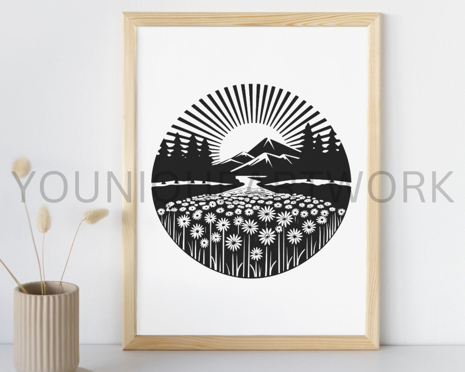 Meadow Svg Bundle, PNG, Wildflower Clipart, Hand Drawn Flower Landscape ...