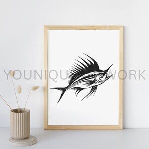 Sailfish SVG Bundle, PNG, Sailfish Clipart, Hand Drawn Sailfish Vector ...