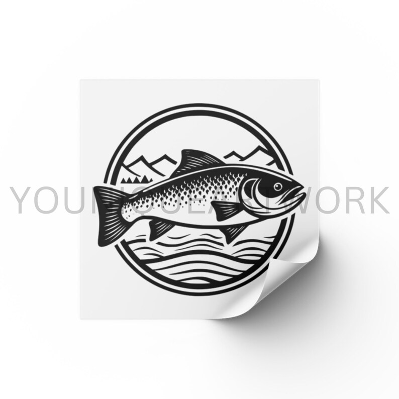 Salmon Fish SVG Bundle, PNG, Fishing Clipart, Hand Drawn Fishes Vector ...