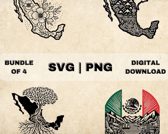 Combo clipart Independencia de México, a color y en blanco y negro ...