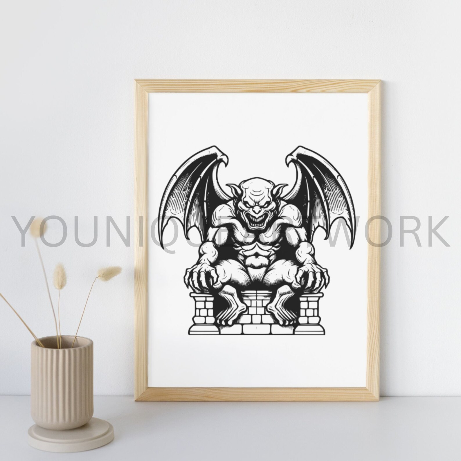 Gargoyle SVG Bundle, PNG, Gothic Clipart, Hand Drawn Gargoyle Vector ...