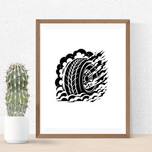 Car Tire SVG Bundle, Truck Tire Clipart, Hand Drawn Race Tire Theme ...