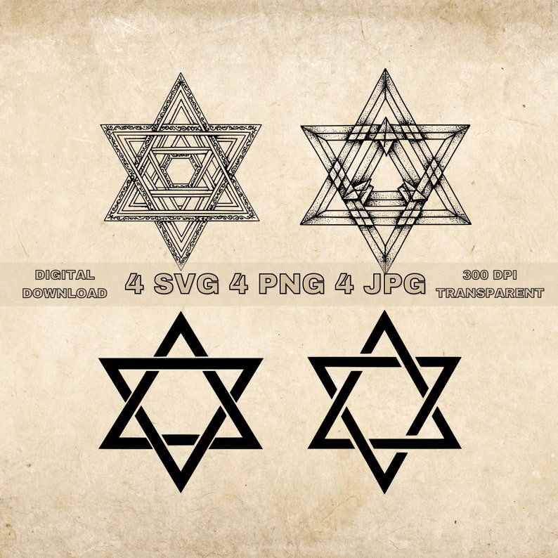Star of David SVG Bundle PNG Jewish Symbol Clipart Hand - Etsy