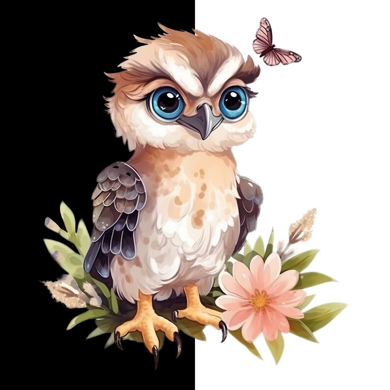 Floral Hawk Clipart Hawk PNG Files for Sublimation Hawks - Etsy