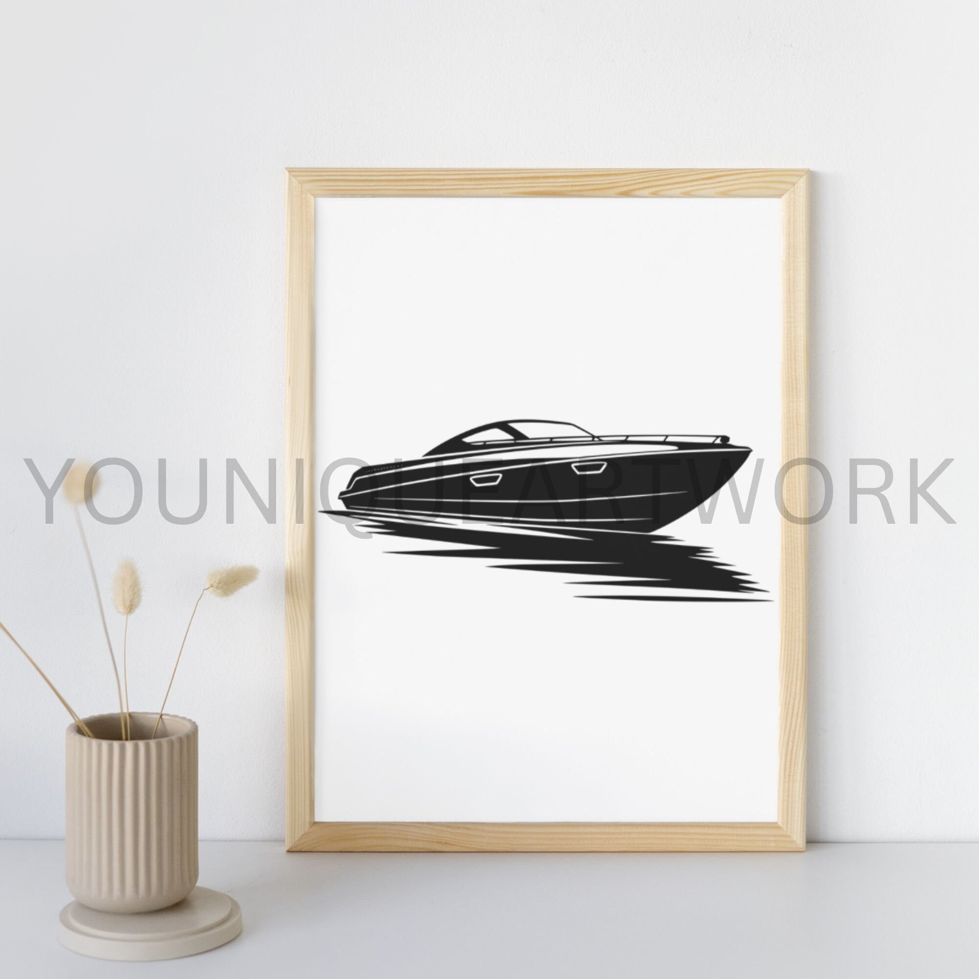 Boat SVG Bundle, PNG, Speed Boat and Yacht Clipart, Hand Drawn Boats ...