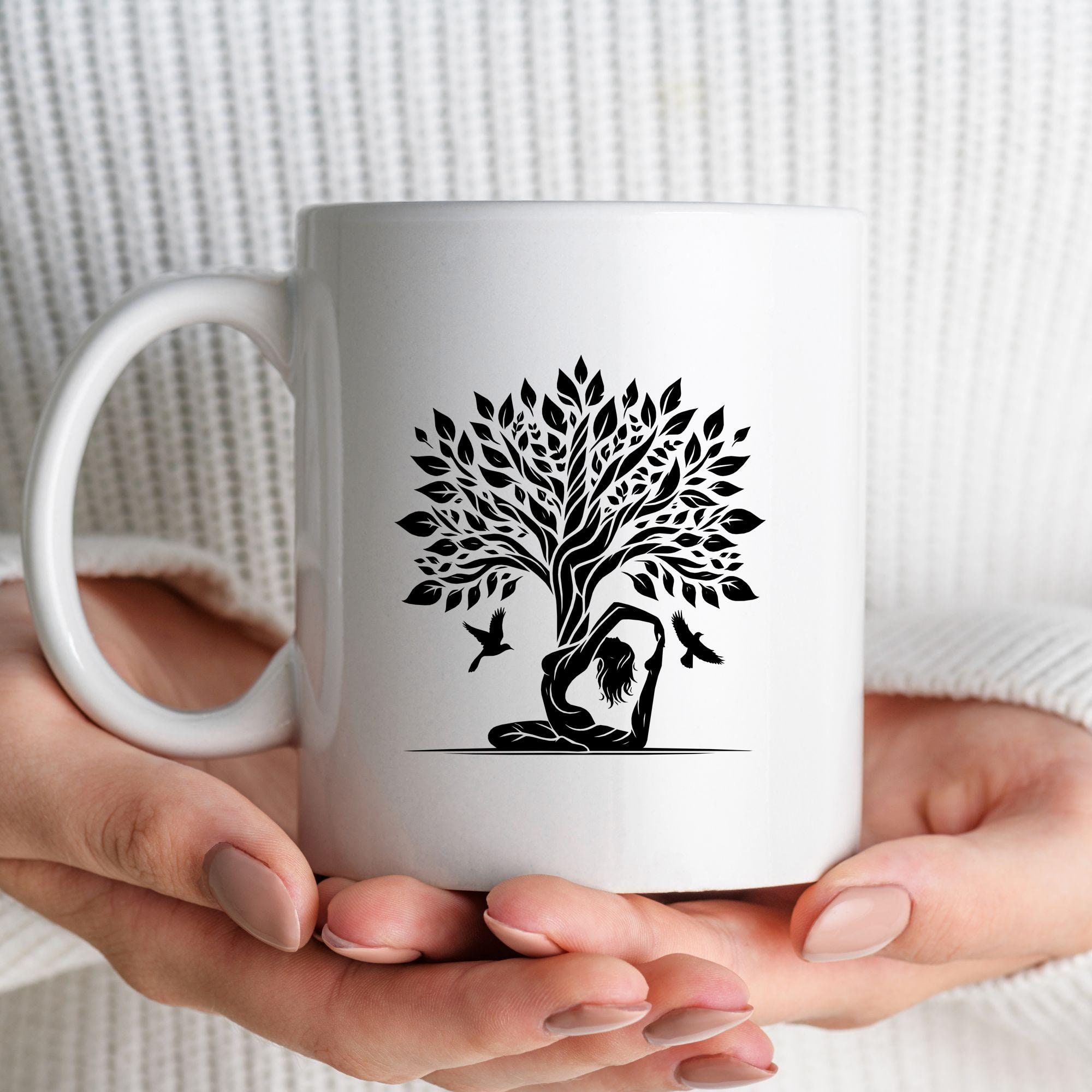 Tree Yoga SVG Bundle, PNG, Yoga Pose Clipart, Hand Drawn Zen Themed ...