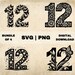 Number 12 SVG Bundle, 12th Birthday Clipart, Hand Drawn Twelve Themed ...