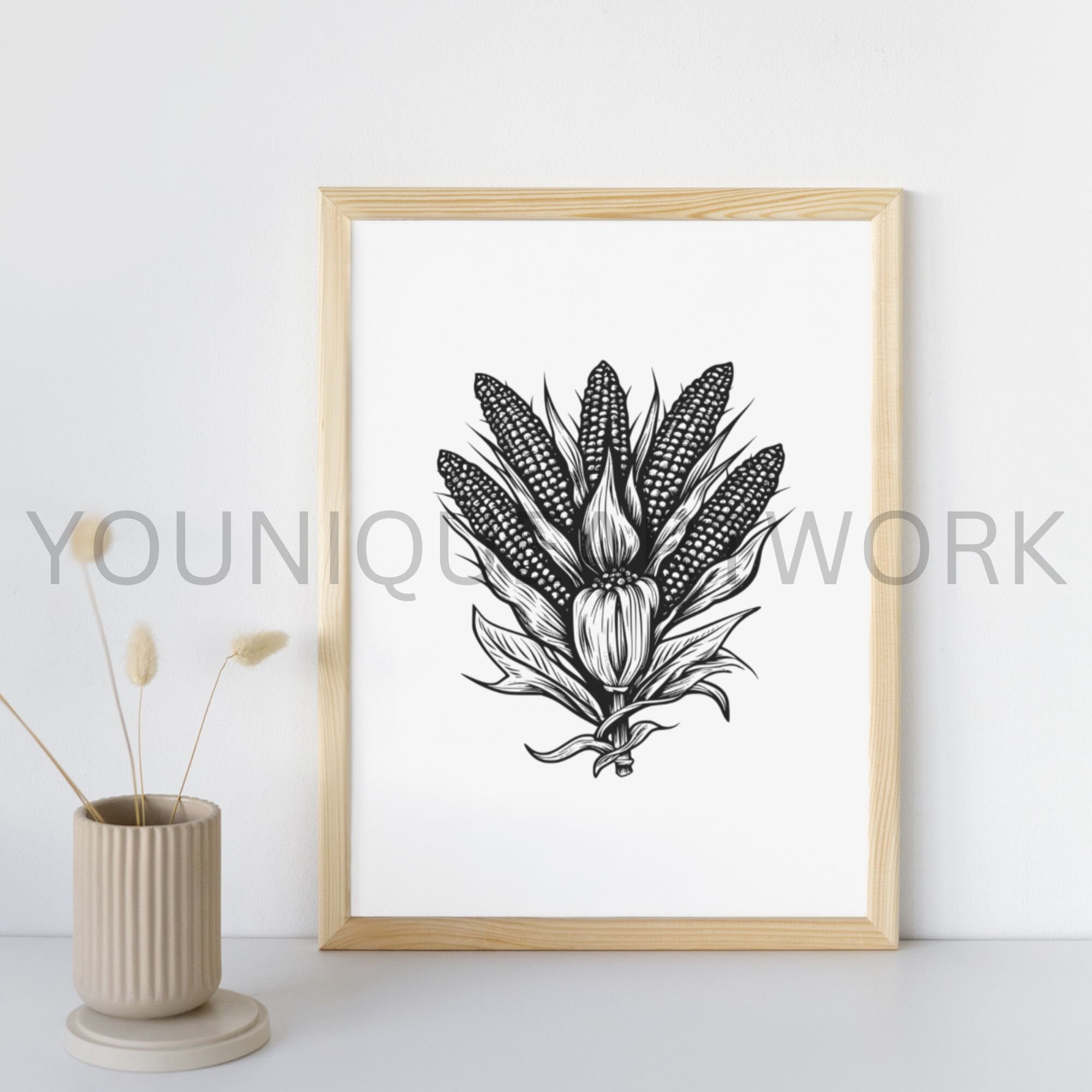 Corn SVG Bundle, PNG, Corn Clipart, Hand Drawn Corn Graphic ...