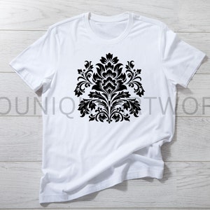 Damask SVG Bundle, PNG, Damask Clipart, Hand Drawn Damask Vector ...