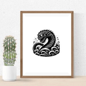 Leviathan SVG Bundle, Sea Serpent Clipart, Hand Drawn Mythological ...