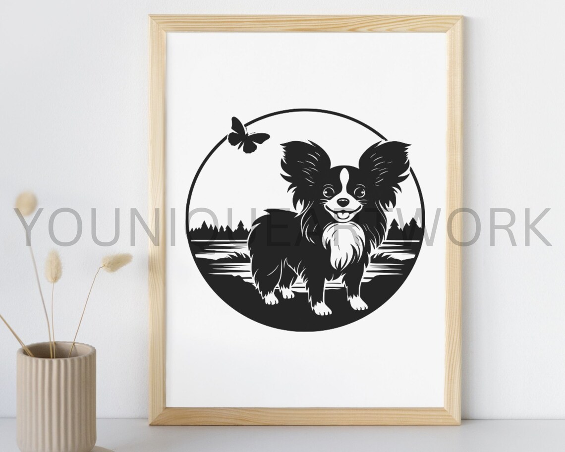 Papillon SVG Bundle PNG Papillon Clipart Hand Drawn Peeking - Etsy