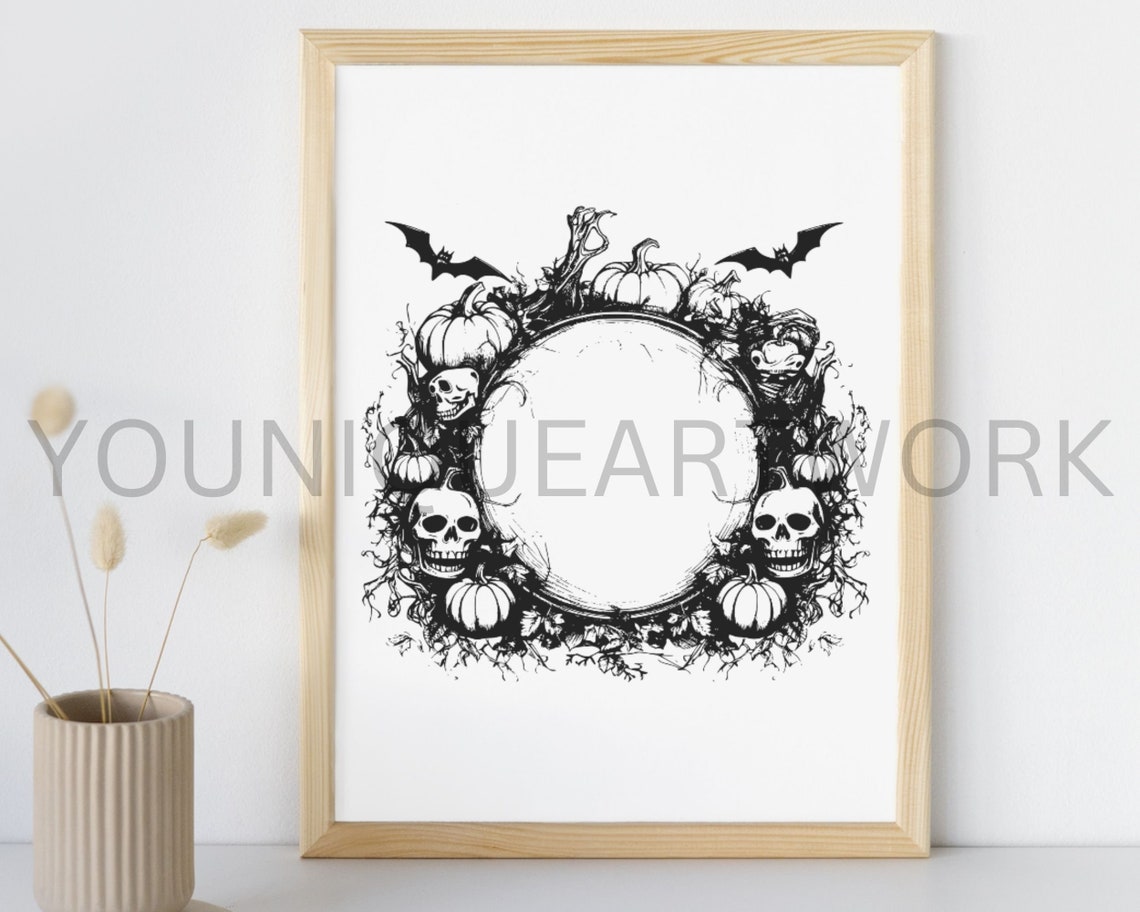 Halloween Frame SVG Bundle PNG Halloween Scary Clipart Hand - Etsy