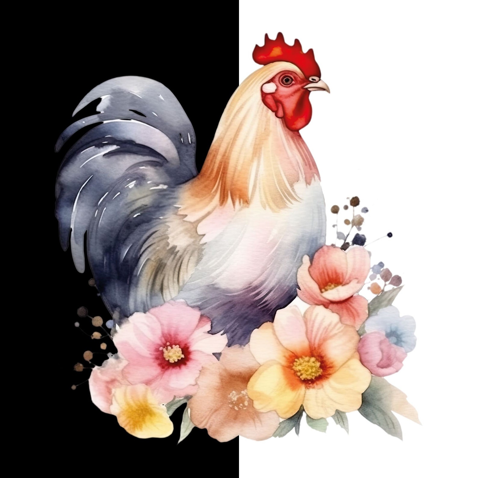 Cute Chicken Watercolor Clipart Chicken PNG Chickens Clip - Etsy