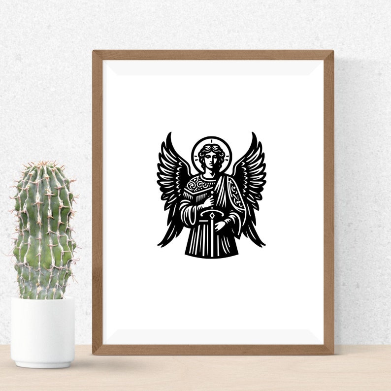 Archangel Gabriel SVG Bundle, St. Gabriel Clipart, Hand Drawn Arch ...