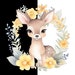Cute Baby Deer Clipart, Watercolor Deer PNG Files, Woodland Animals ...