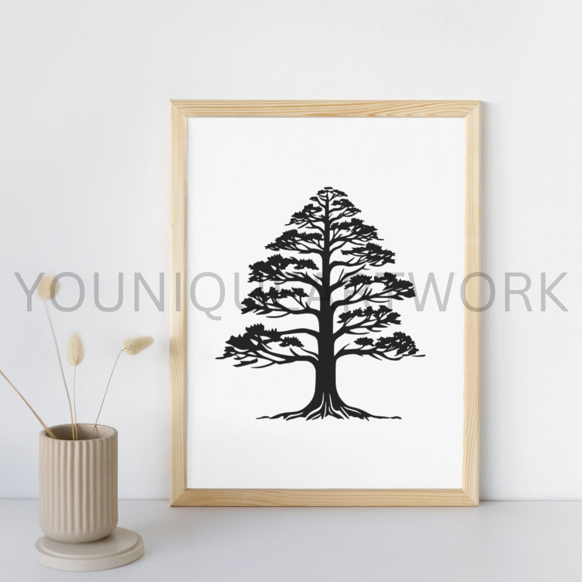 Pine Tree SVG Bundle, PNG, Pine Trees Clipart, Hand Drawn Tree Vector ...