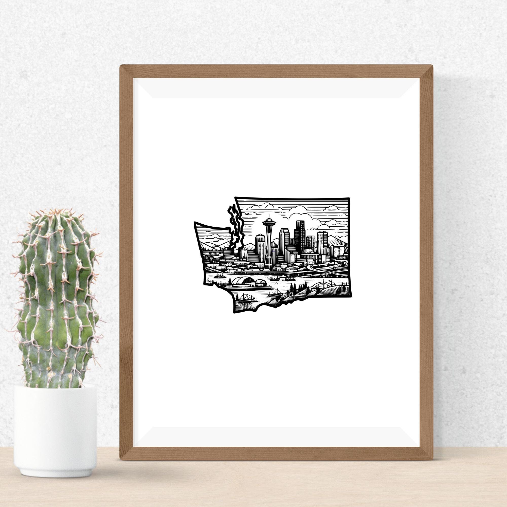 Washington State SVG Bundle, Washington Clipart, Seattle Skyline ...