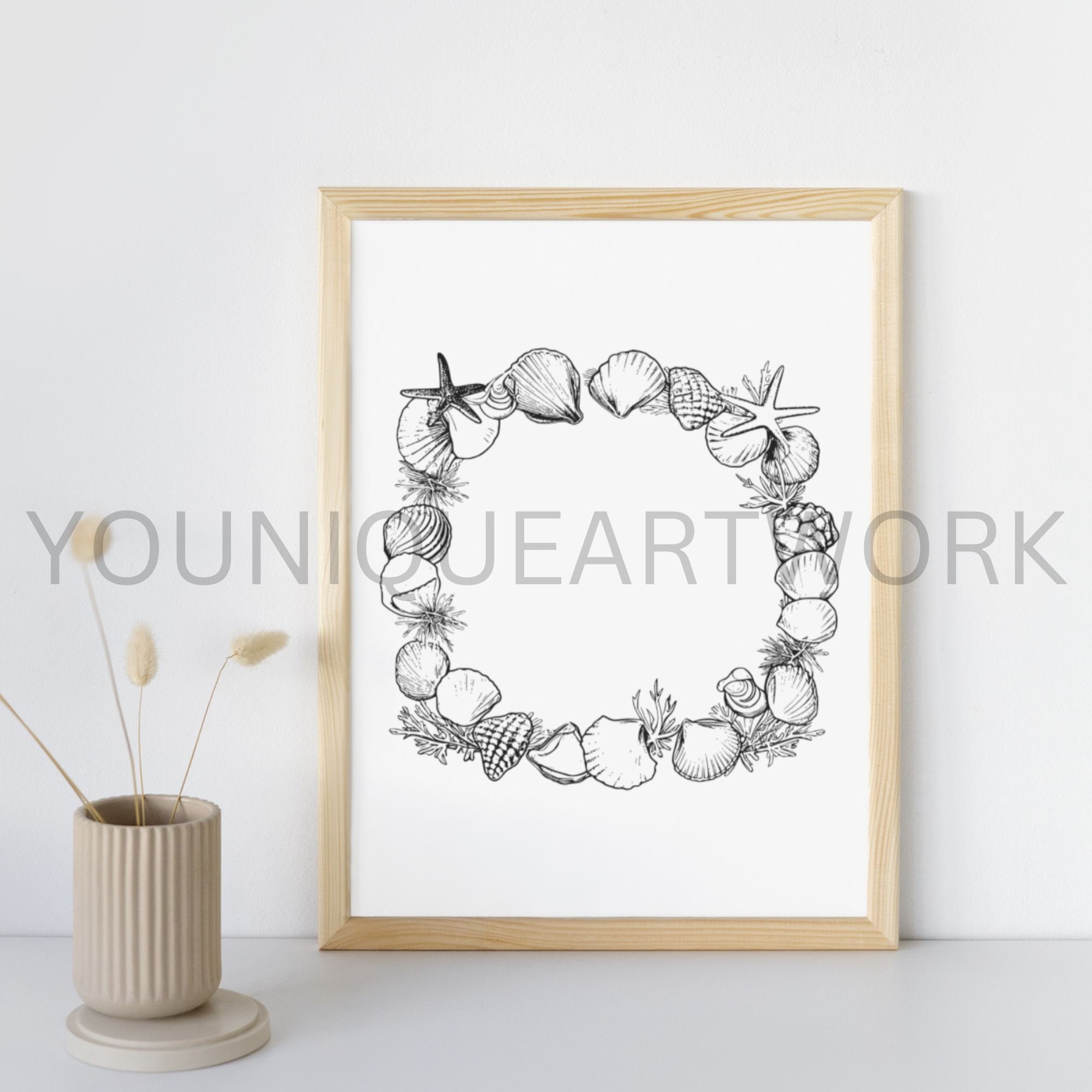 Seashell Frame SVG Bundle PNG Nautical Frame Clipart Hand - Etsy Australia