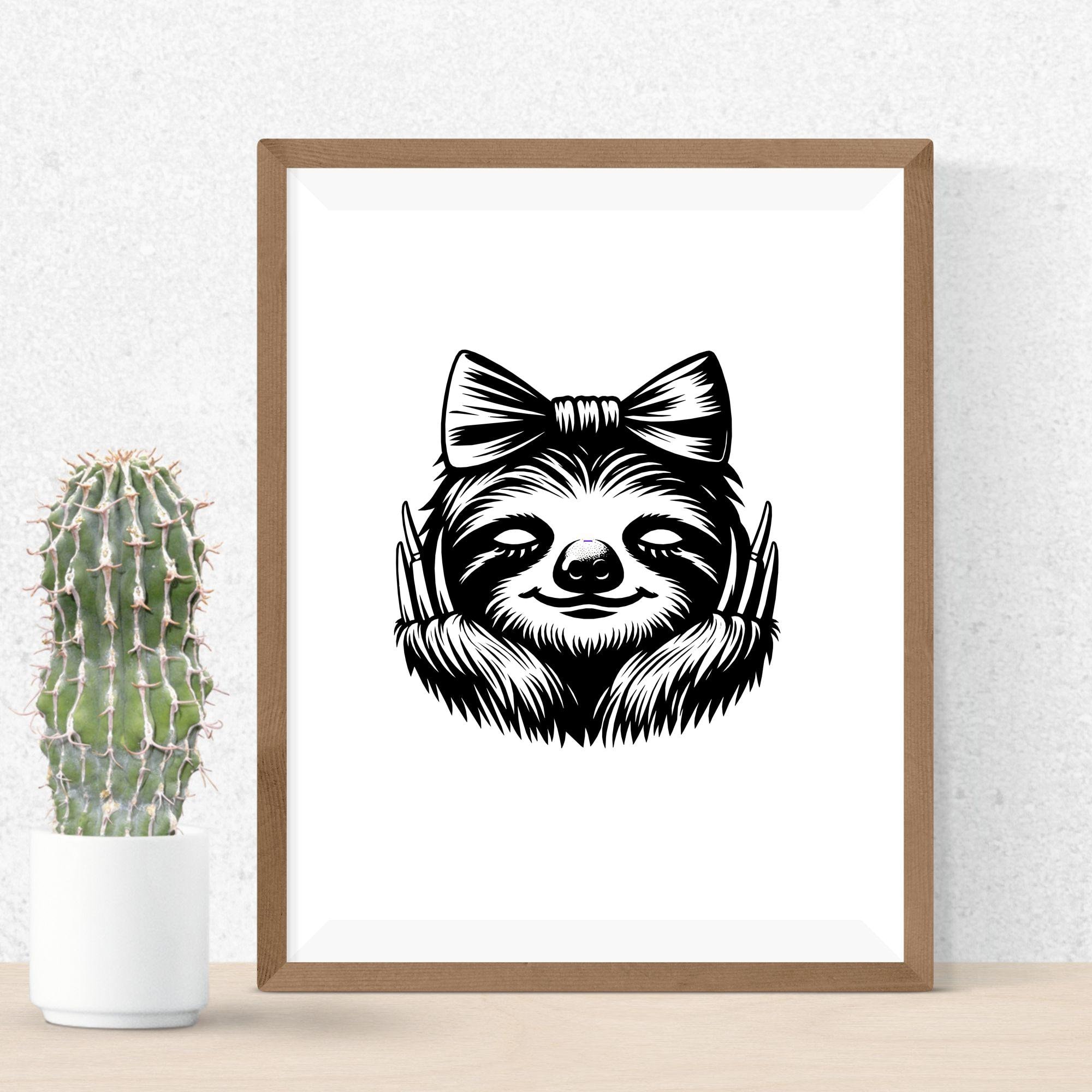 Sloth SVG Bundle, Cute Sloths Clipart, Hand Drawn Sloth Themed Vector ...
