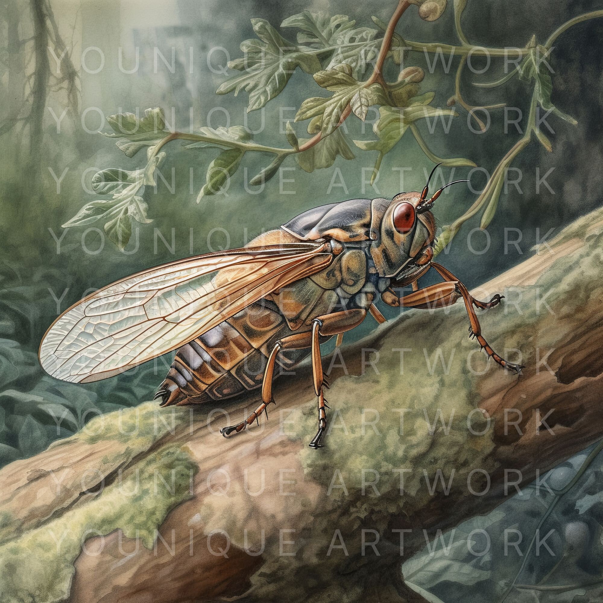 Cicada Print Cicada Printable Wall Art Cicada Nursery Decor - Etsy