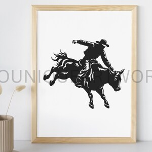 Bull Riding SVG Bundle, PNG, Rodeo Clipart, Hand Drawn Bull Rider ...