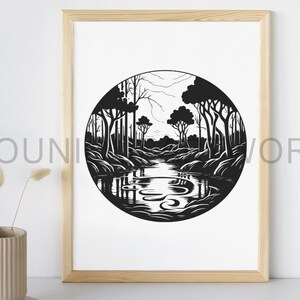 Swamp SVG Bundle, PNG, Swamp Clipart, Hand Drawn Swamp Scene Vector ...
