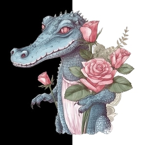 Cute Crocodile Clipart, Watercolor Crocodile PNG Files, Alligator Clip ...