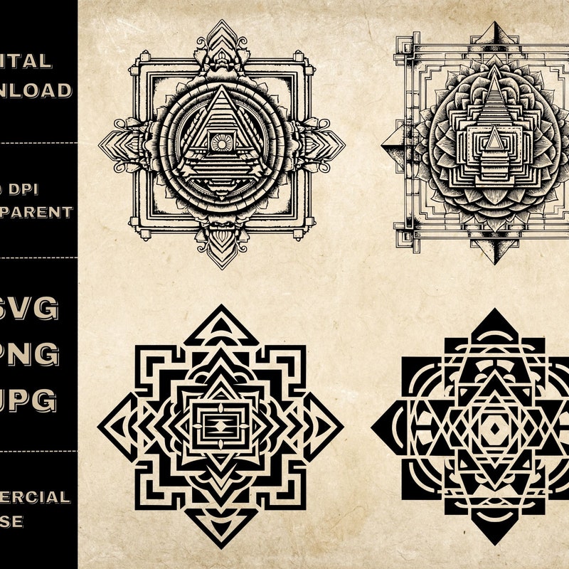 Sri Yantra Stencil - Etsy