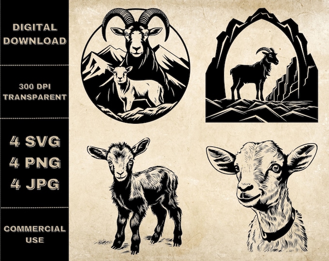 Goat Svg Files, Goat Farm Animal Svg, Goat Head Svg Cricut, Goat Svg ...