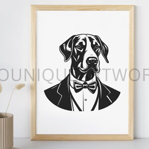 Great Dane SVG Bundle, PNG, Cute Dogs Clipart, Hand Drawn Peeking Dog ...