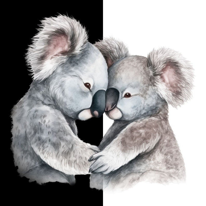 Koala Clipart, Cute Koala PNG Files for Sublimation, Koala Bear Clip ...