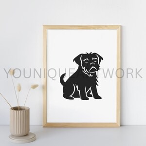 Border Terrier SVG Bundle, PNG, Dogs Clipart, Hand Drawn Dog Vector ...