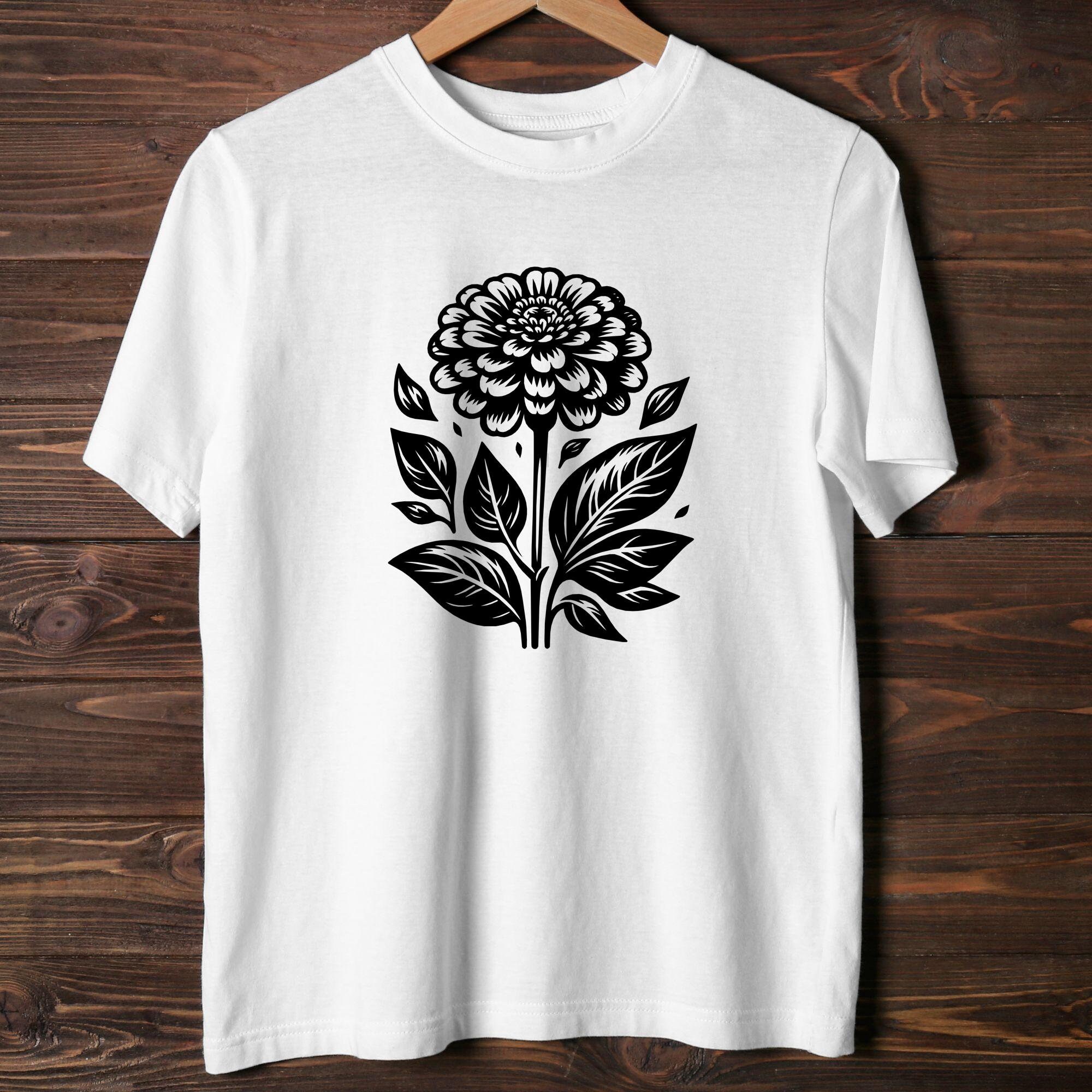 Zinnia SVG Bundle, Zinnias Flowers Clipart, Hand Drawn Floral Theme ...