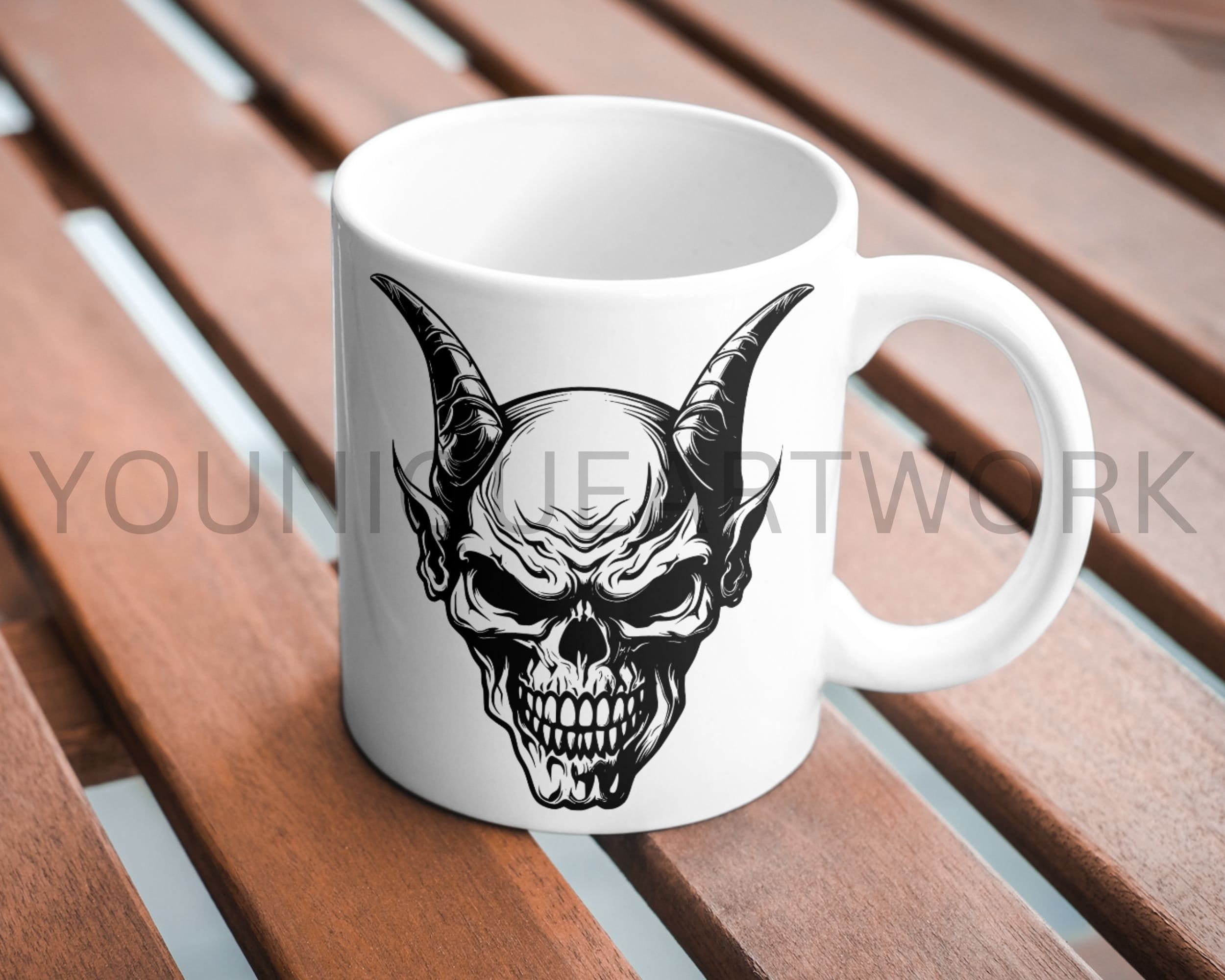 Demon SVG Bundle, PNG, Devil Skull Clipart, Hand Drawn Skulls With ...
