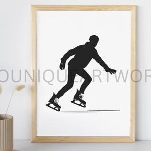 Ice Skating SVG Bundle, PNG, Ice Skates Clipart, Hand Drawn Ice Skating ...