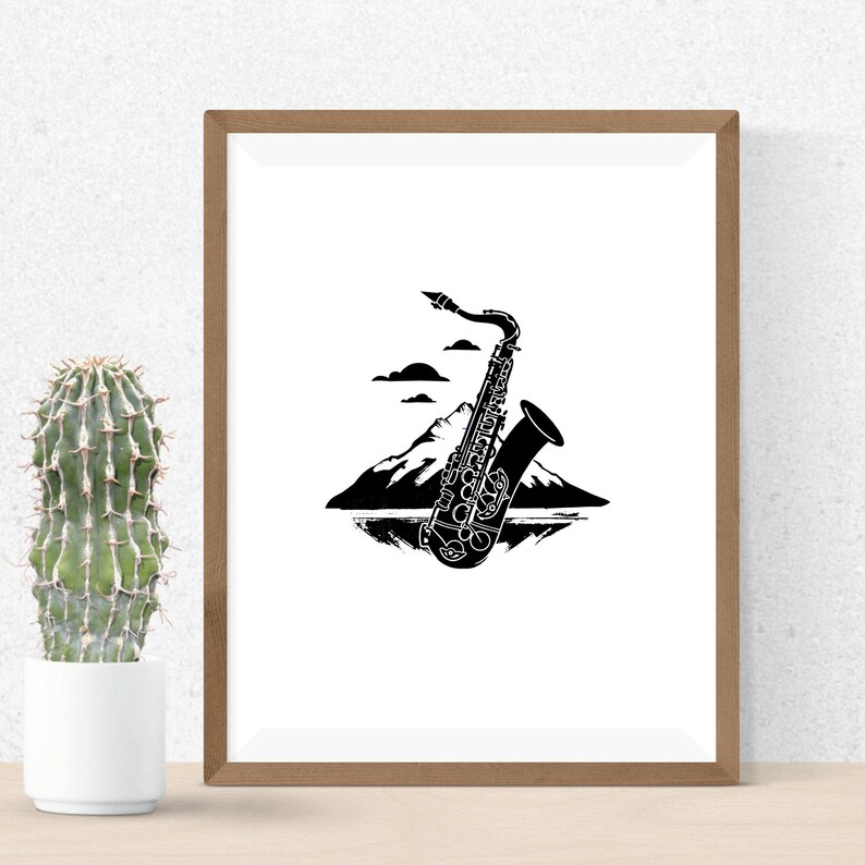 Saxophone SVG Bundle, Saxophonist Clipart, Hand Drawn Music Theme ...