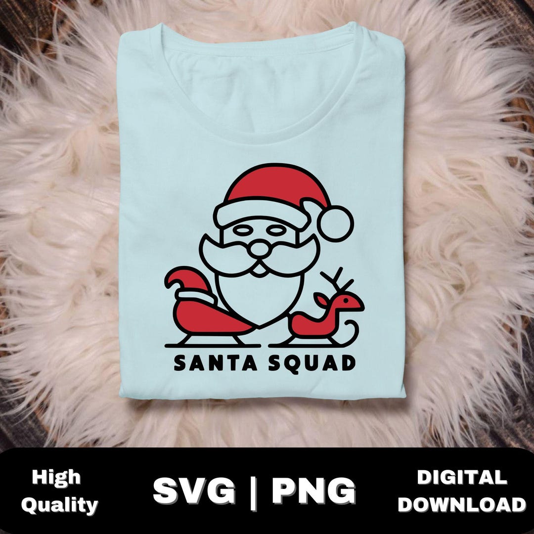 Santa Squad SVG PNG Files for Family Christmas Shirts & Crafts, Holiday ...